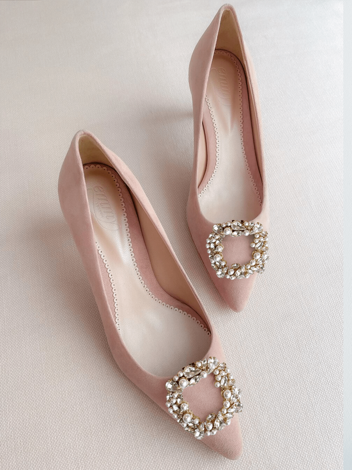 Gold Crystal & Pearl Bejewelled Shoe Clip | Emmy London