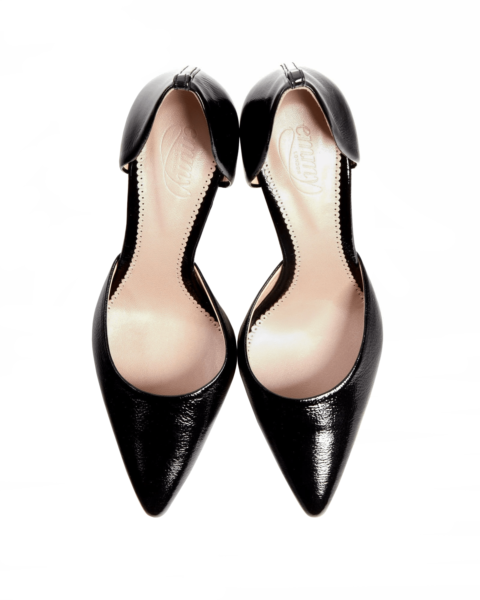 Harriet Black Patent Leather Mid Heel | Emmy London