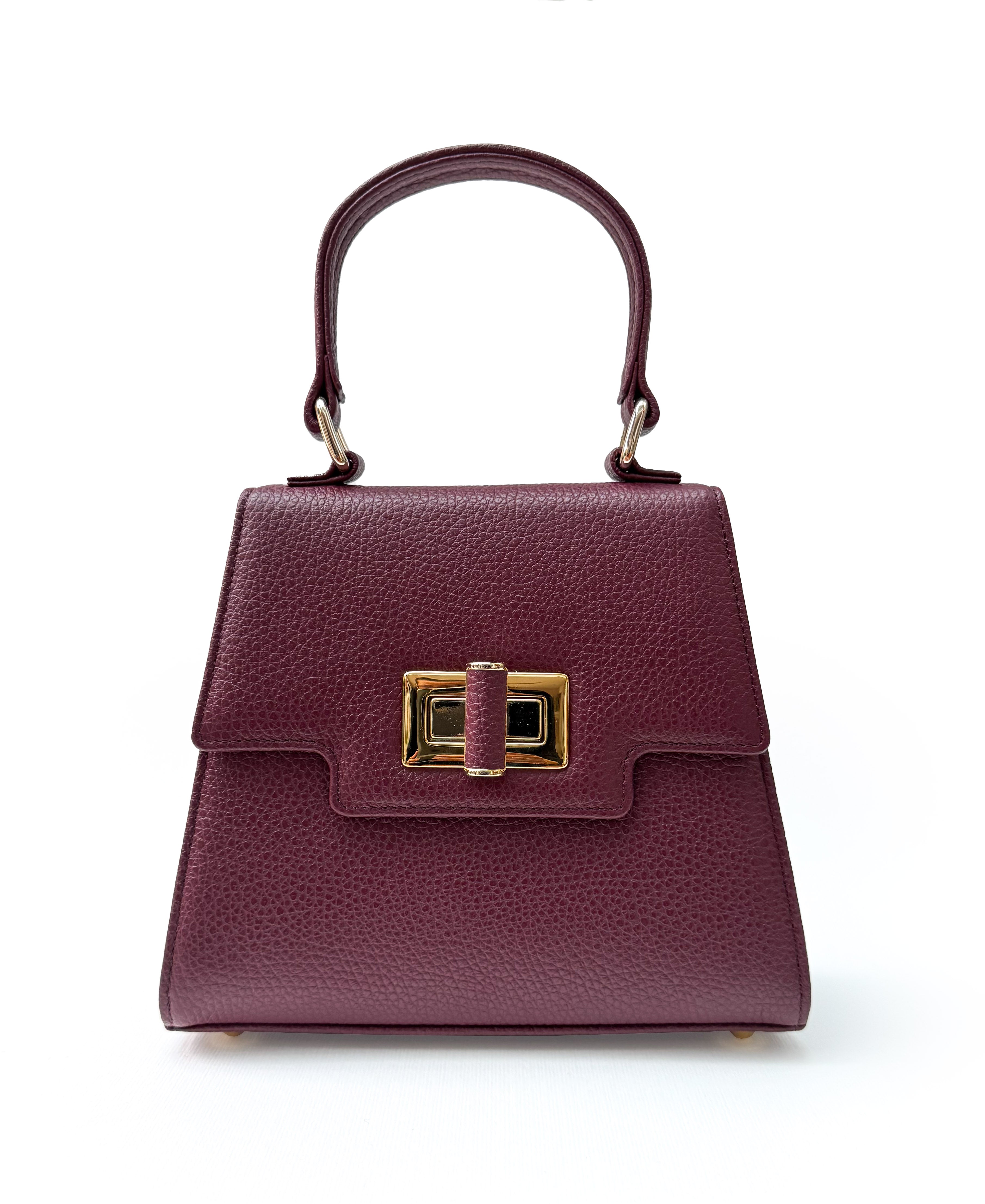 Buy Mabel Bordeaux Textured Leather Handbag - Emmy London