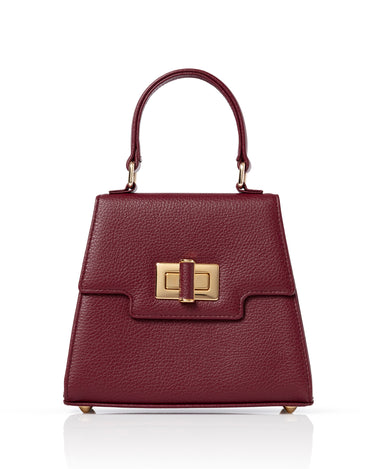 Mabel Bordeaux Textured Leather Bag | Emmy London