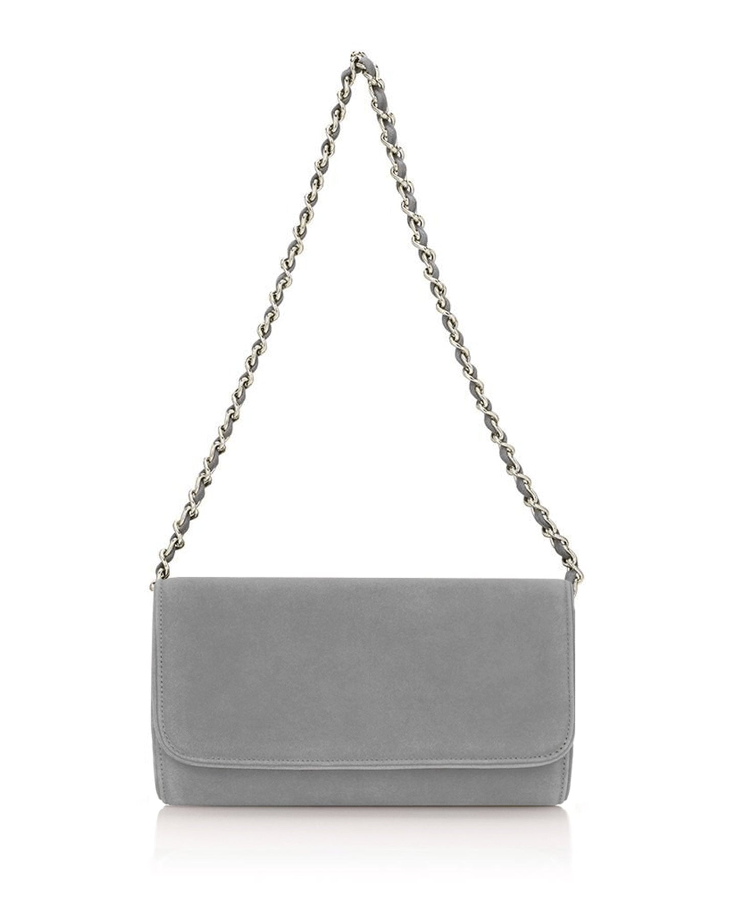Natasha Steel Suede Clutch Bag | Emmy London