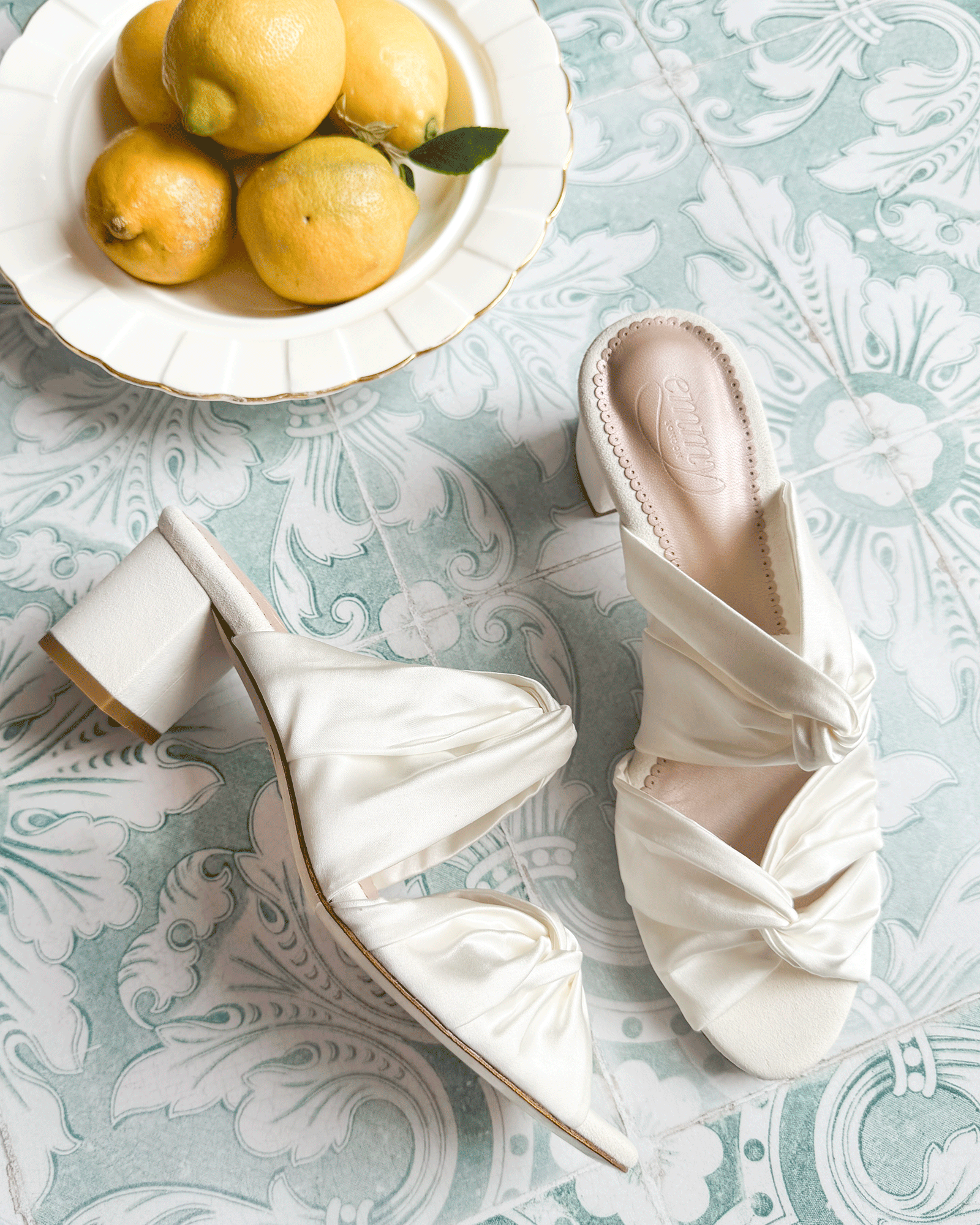 Sandy Mule Low Block Heel | Emmy London