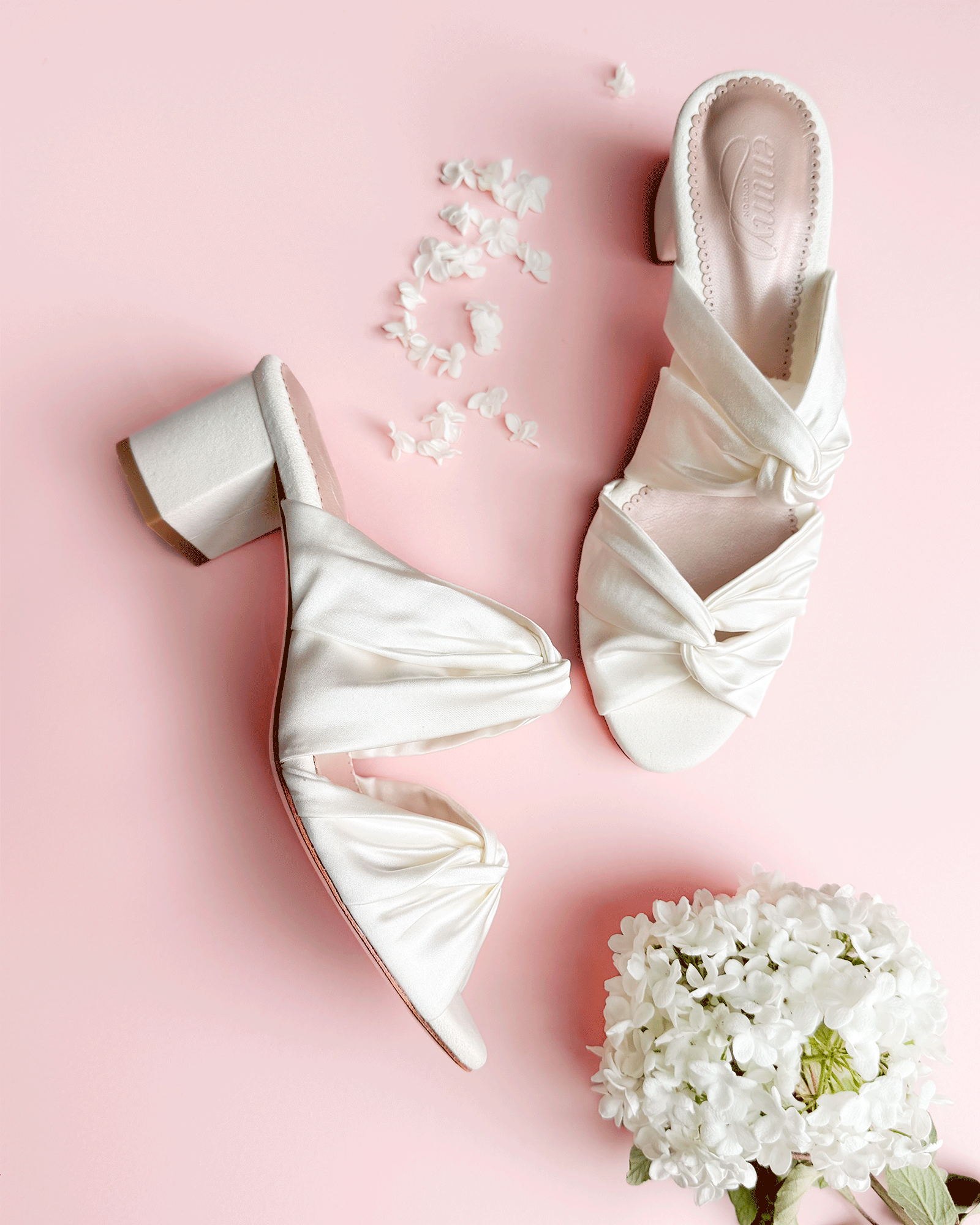 Buy Sandy Mule Low Block Heel Bridal Shoe - Emmy London